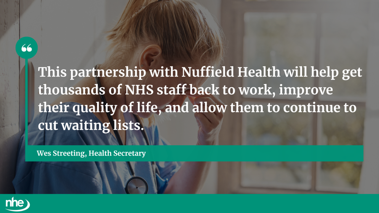 Free rehabilitation programme for NHS staff | UK Healthcare News